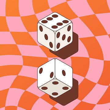 "Rolling Dices Modern Retro Genz Cute Digital Illustration" Poster for ...