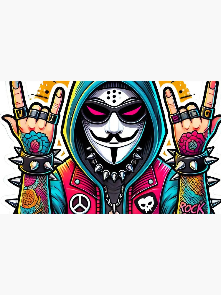 "Vibrant Hacker Graffiti Character Sticker" Coffee Mug for Sale by ...