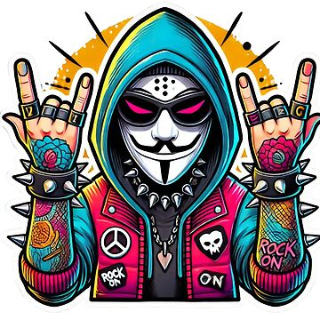 "Vibrant Hacker Graffiti Character Sticker" Coffee Mug for Sale by ...