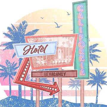 "Hotel California Summer Sunset Vibes" Sticker for Sale by Michelle ...