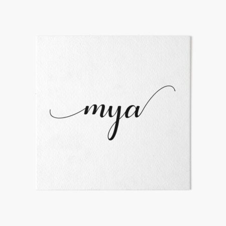 "Mya - Custom name on delicate black cursive font" Art Board Print for ...