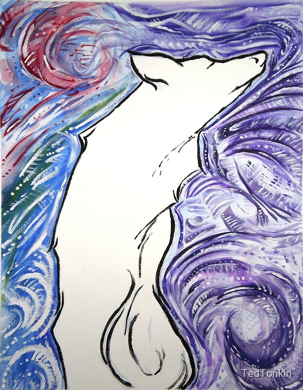 "Negative Space Wolf" by TedTonkin | Redbubble