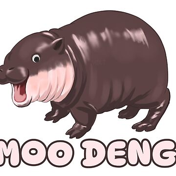 "Moo Deng baby hippo " Sticker for Sale by VoltSketches | Redbubble