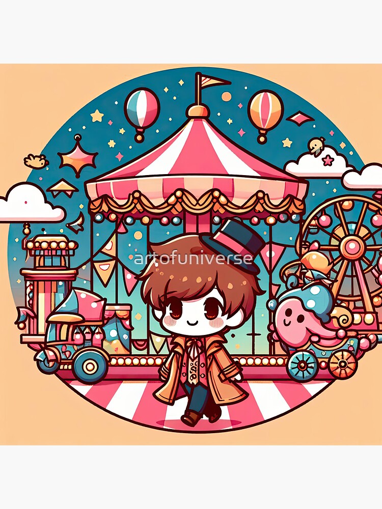"Chibi Characters Carnival Pop Art Style" Sticker for Sale by ...