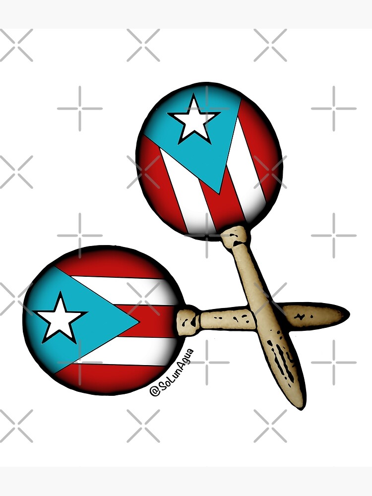 "Puerto Rican Flag Traditional Instrument Maracas" Poster for Sale by ...