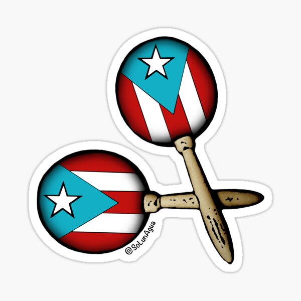 "Puerto Rican Flag Traditional Instrument Maracas" Sticker for Sale by ...