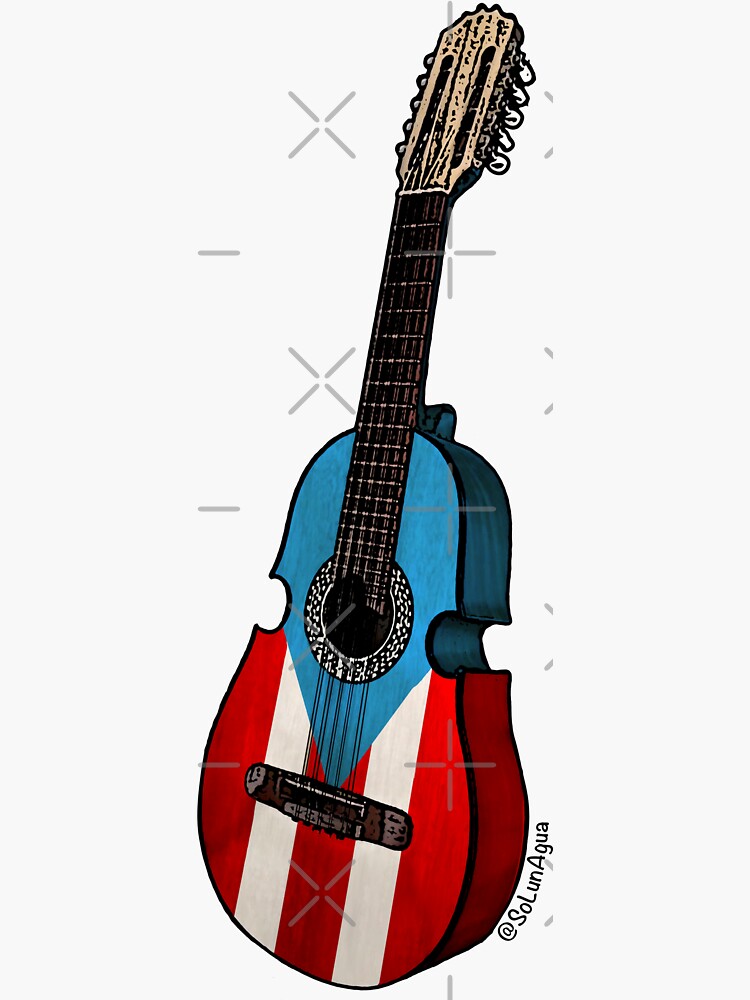 "Puerto Rican Flag Cuatro Boricua" Sticker for Sale by liamaris | Redbubble