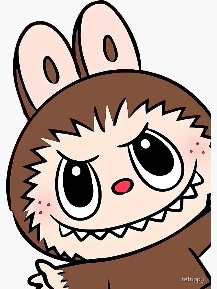 "Labubu zimomo monster CHESTNUT BROWN" Sticker for Sale by retrippy ...