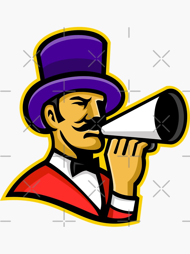 "Circus Ringleader or Ringmaster Mascot" Sticker for Sale by patrimonio ...