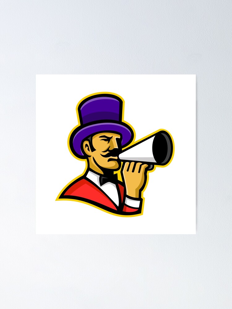 "Circus Ringleader or Ringmaster Mascot" Poster for Sale by patrimonio ...