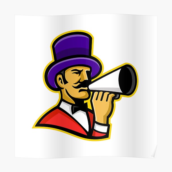 "Circus Ringleader or Ringmaster Mascot" Poster for Sale by patrimonio ...