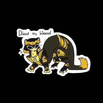 "Diesel The Weasel" Sticker for Sale by Ocean-bat | Redbubble