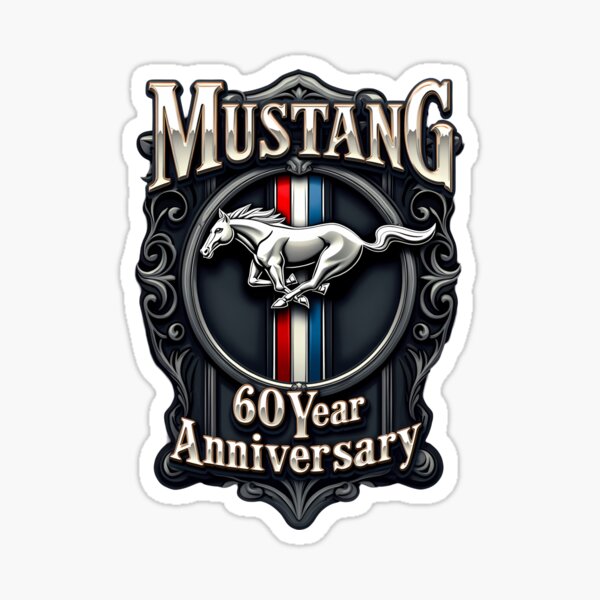 "Ford Mustang 60 Year" Sticker for Sale by ShaneWalkerArt | Redbubble