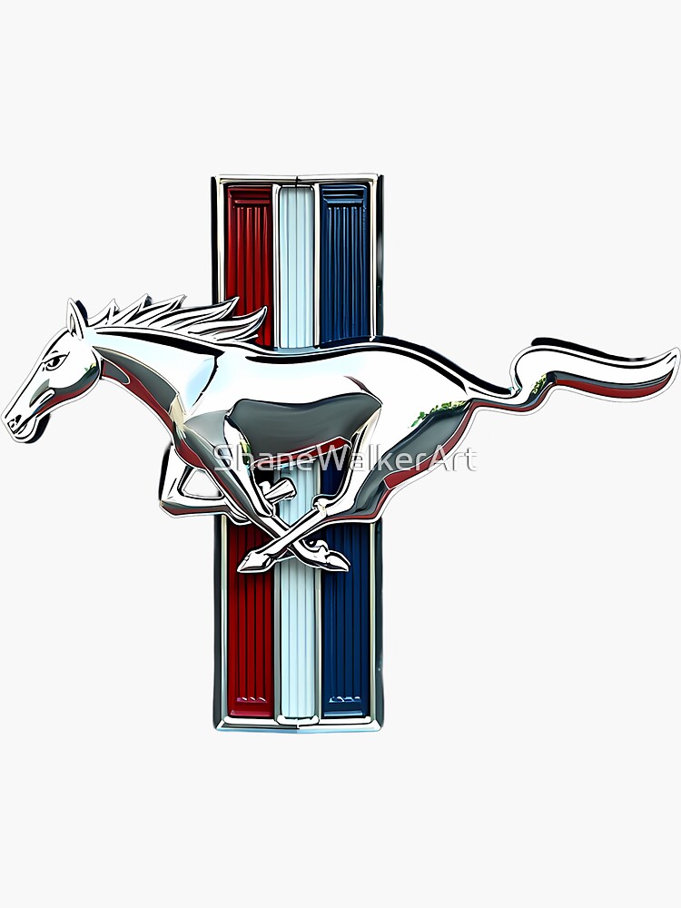 "Mustang Logo" Sticker for Sale by ShaneWalkerArt | Redbubble