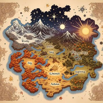 "Mythical map, Prythian map" Sticker for Sale by HeeShirt | Redbubble