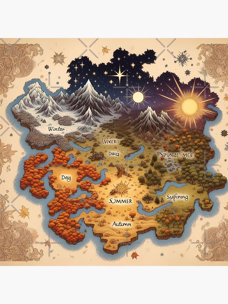 "Mythical map, Prythian map" Sticker for Sale by HeeShirt | Redbubble