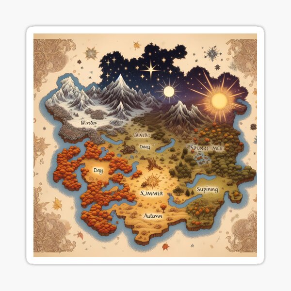 "Mythical map, Prythian map" Sticker for Sale by HeeShirt | Redbubble
