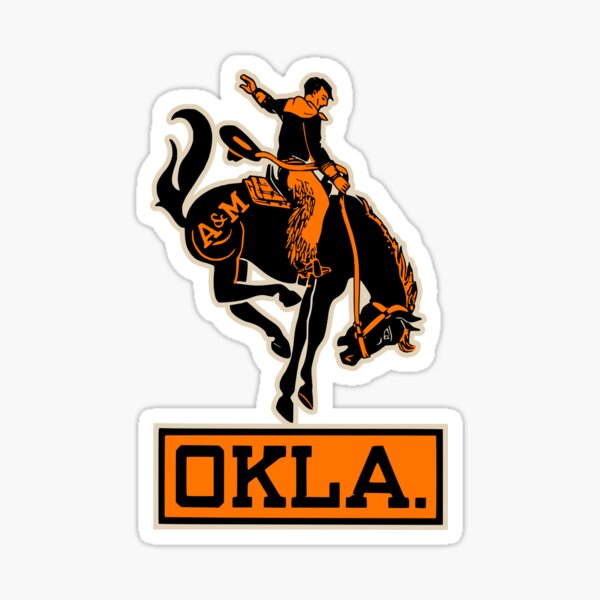 "Vintage Okla. Cowboy" Sticker for Sale by VintageVarsity5 | Redbubble