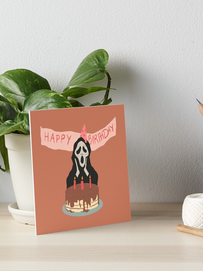 "Happy birthday ghost face" Art Board Print for Sale by Thalia Roman ...