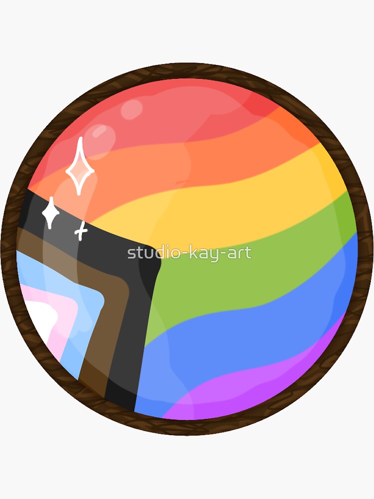 "Progress pride button" Sticker for Sale by studio-kay-art | Redbubble