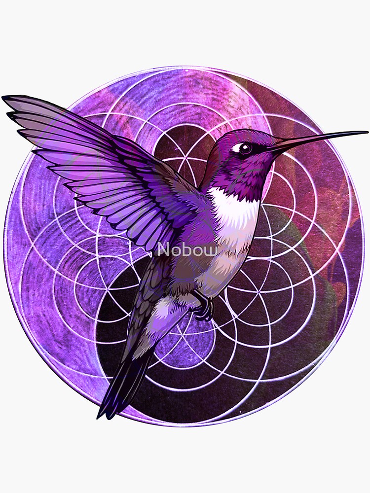 "Sacred geometry hummingbird art" Sticker for Sale by Nobow | Redbubble