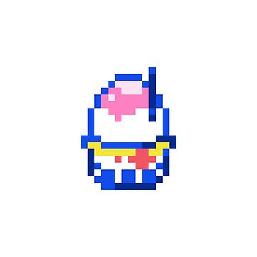 "Cute Y2K Pixel Art Pink Shaved Ice Sticker Design" Sticker for Sale by ...