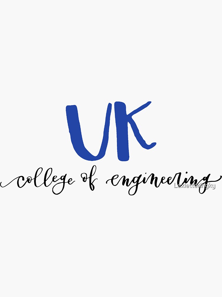 "UK College of Engineering " Sticker for Sale by Lexletteringky | Redbubble