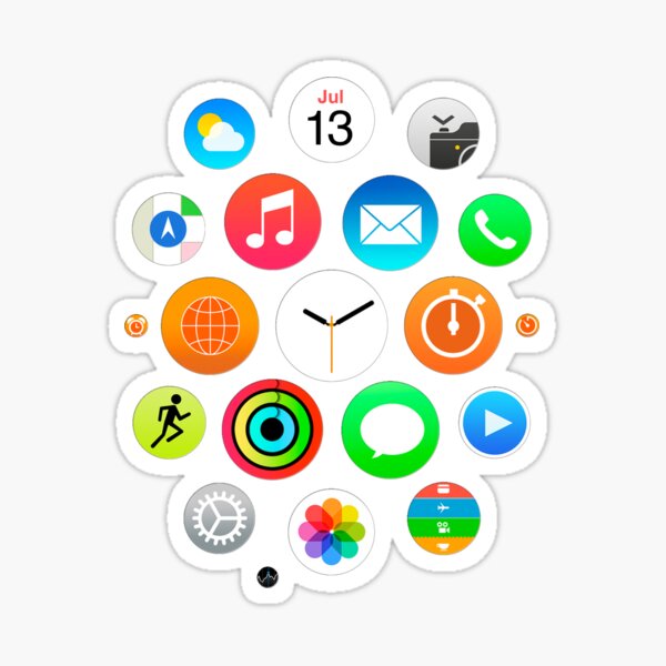 "Apple Watch Face - Apps" Sticker for Sale by indicap | Redbubble