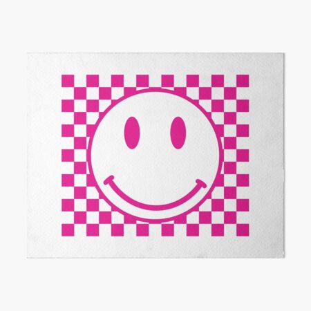 "Checkered Happy Face, Checkered Smiley Face, smiling Face" Art Board ...