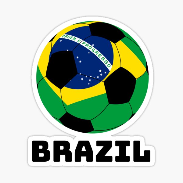 "Brazil Football Brazil Gift Sport" Sticker by MarlowLoom | Redbubble