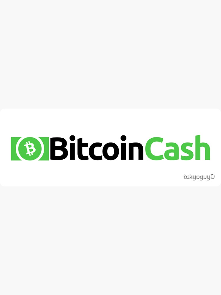 "Bitcoin Cash logo sticker (green & white background)" Sticker for Sale ...