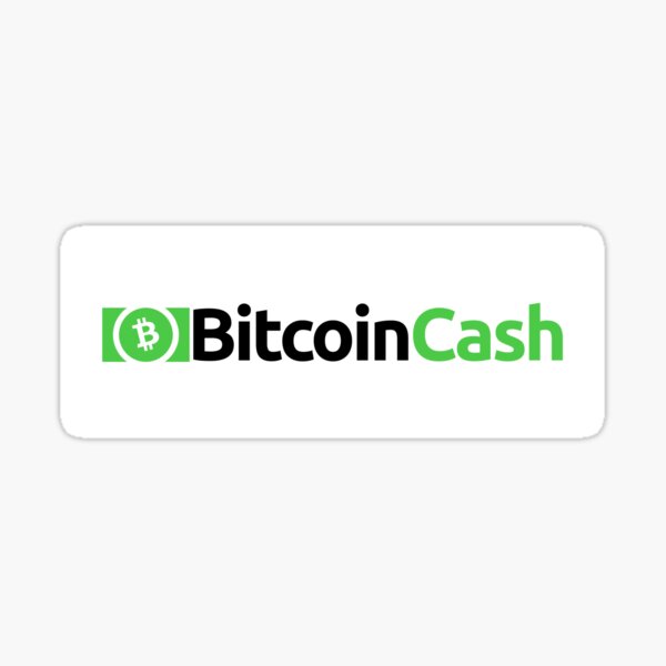 "Bitcoin Cash logo sticker (green & white background)" Sticker for Sale ...