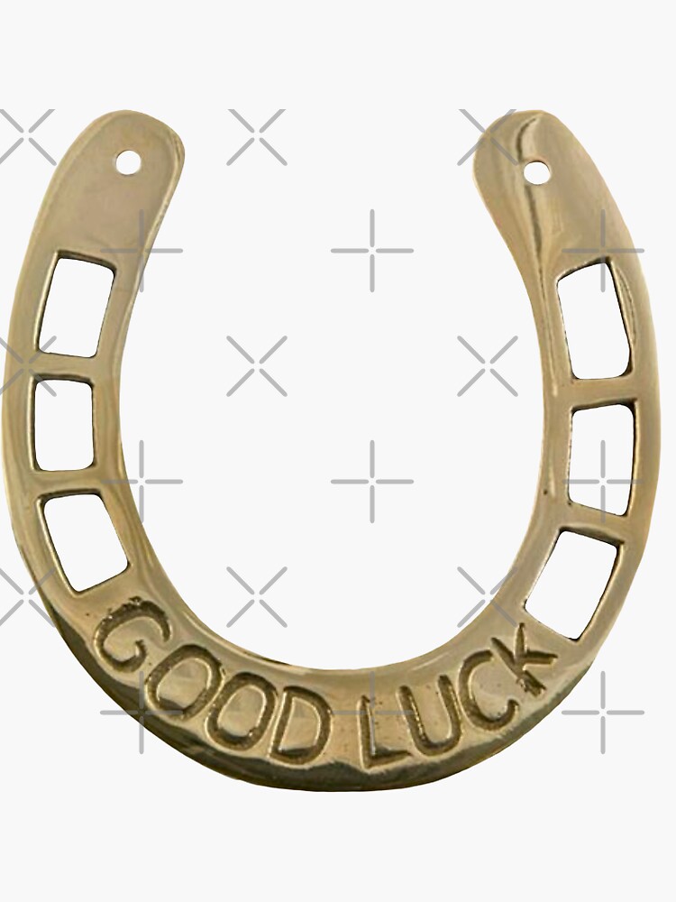 "good luck golden horseshoe" Sticker for Sale by pinkmartinii | Redbubble