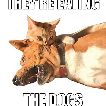 "They're eating the dogs meme" Sticker for Sale by zlapr | Redbubble