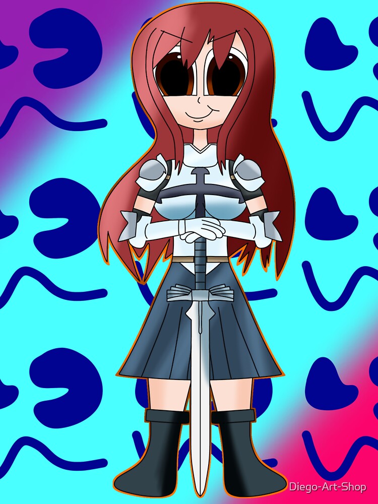 "Erza Scarlet From Fairy Tail" Sticker for Sale by Diego-Art-Shop ...