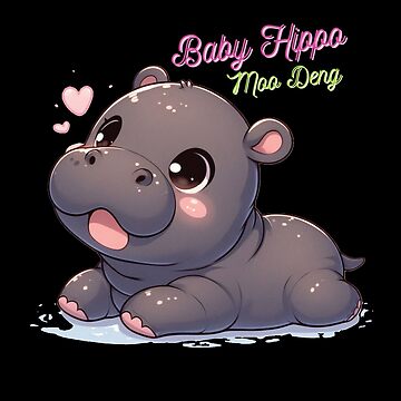 "Baby Pygmy Hippo Moo Deng 2" Sticker for Sale by SeikoStudio | Redbubble