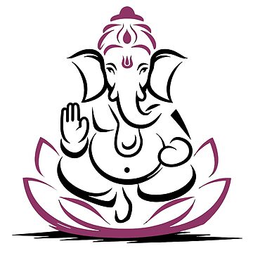 "Lord Ganesh Line Art Design" Sticker for Sale by EurekaHunters | Redbubble