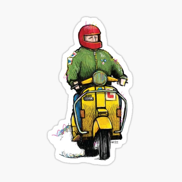 "Yellow Peril, Classic, Retro, Vintage Scooter" Sticker for Sale by ...