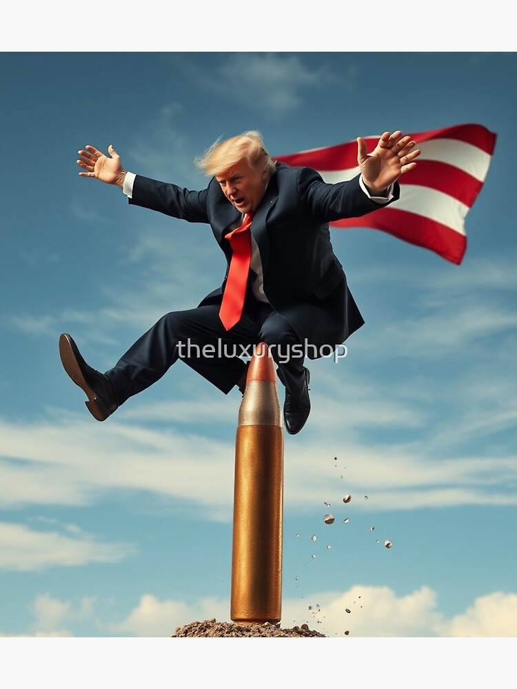 "trump jumping over a bullet, Donald Trump" Poster for Sale by ...