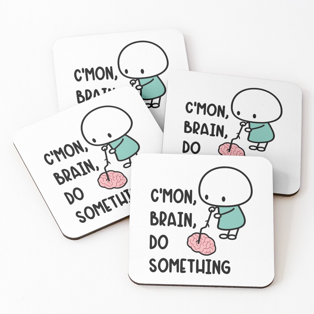 "C'mon Brain Do Something Funny Pins Stickers Magnets Brain Fog Too Tired To Think Cognitive ...