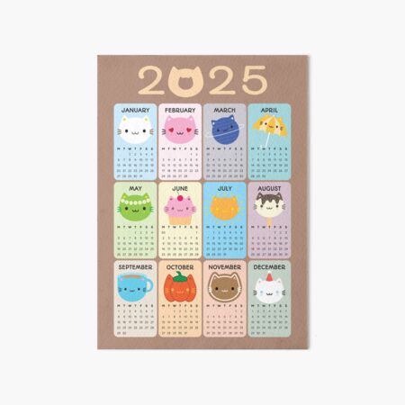 "Cute Cats 2025 Calendar" Art Board Print for Sale by Marceline Smith ...