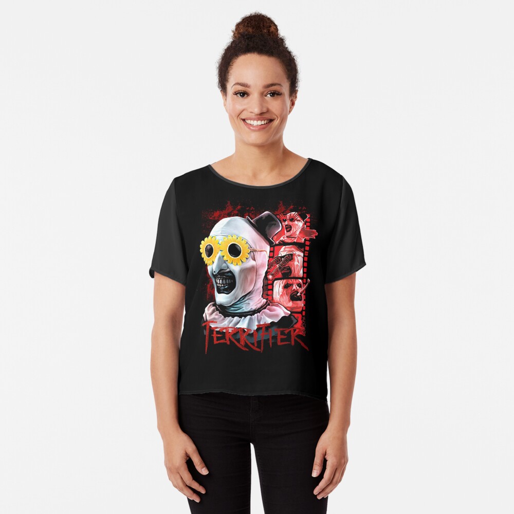 "Horror Terrifier Film" Essential T-Shirt for Sale by JustuKitties ...