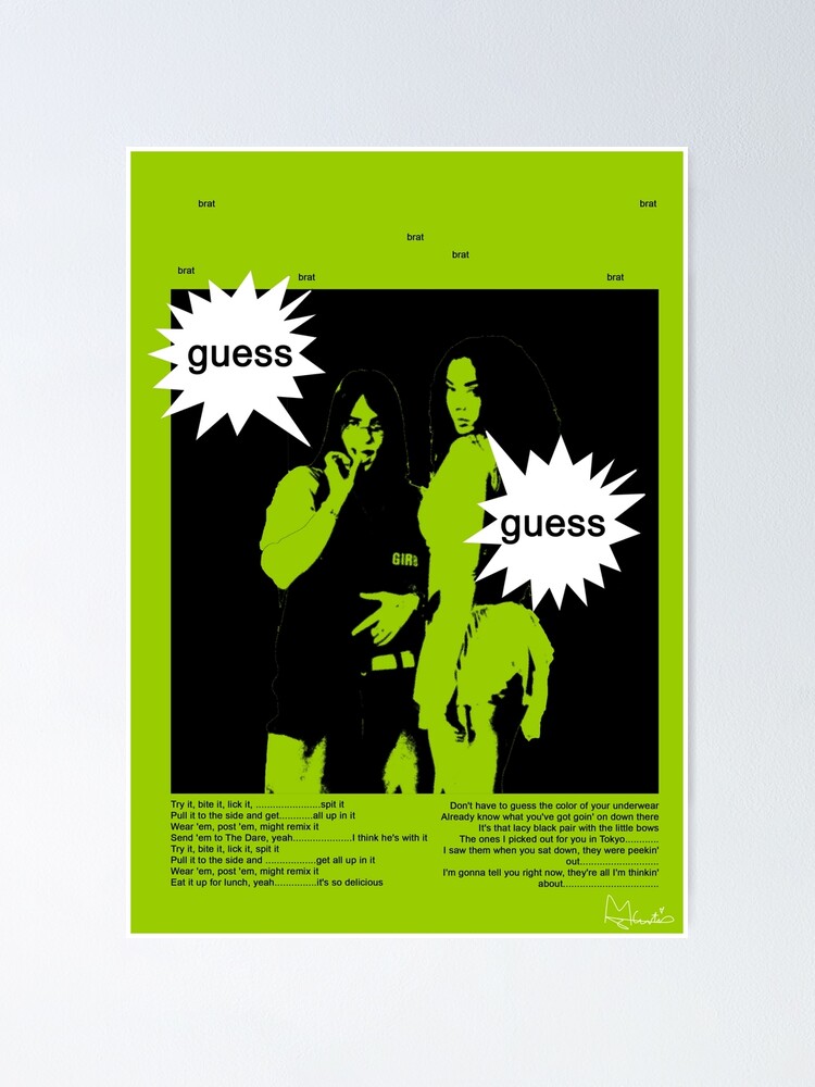 "Charlie XCX Billie Eilish Guess" Poster for Sale by mollycgraphics ...