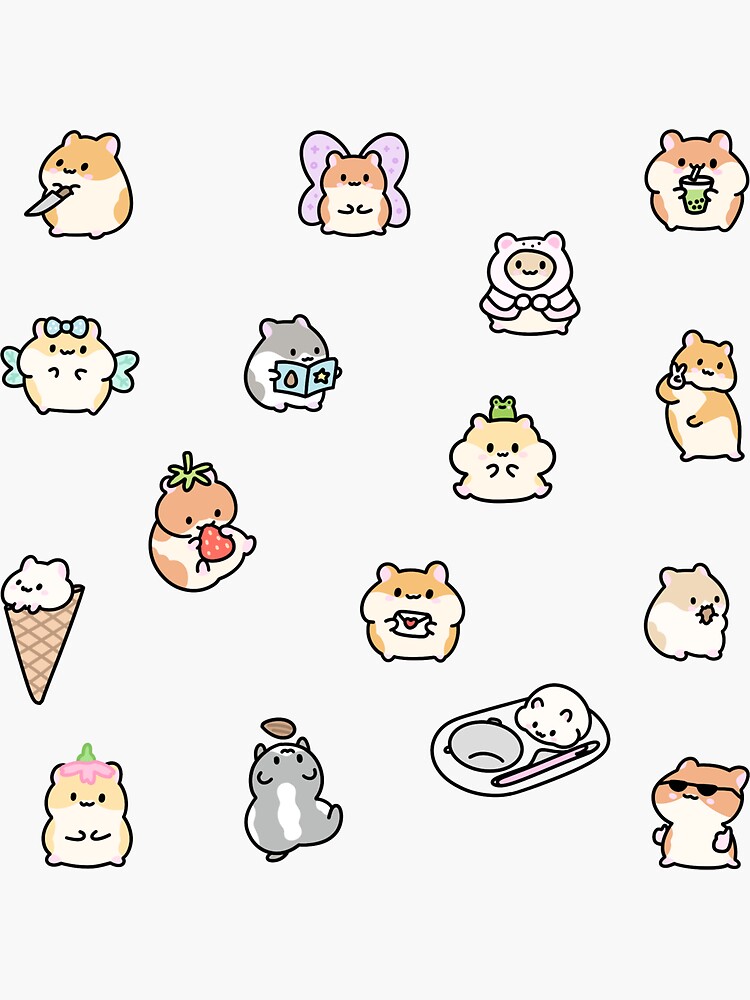 "cute hamster pack" Sticker for Sale by ForiMoi | Redbubble