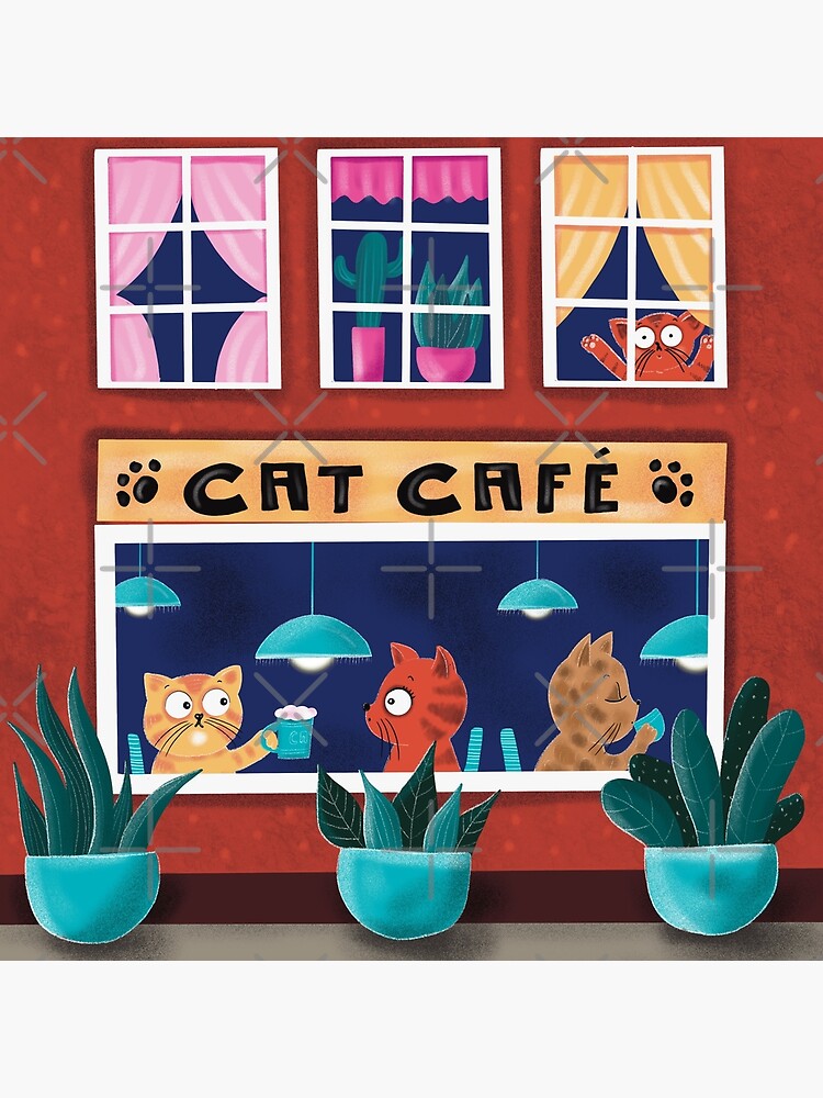 "The Cat Cafe" Poster by WACHtraum | Redbubble