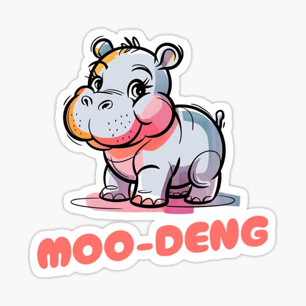 "Moo deng baby pygmy hippo in Thailand" Sticker for Sale by KRTstudio ...