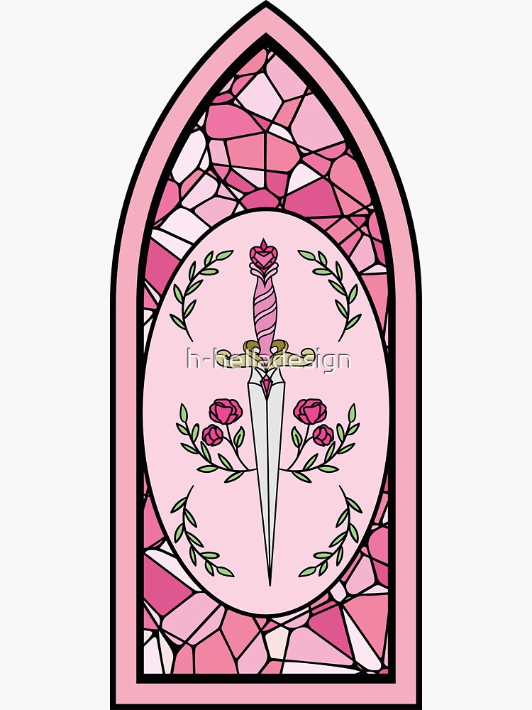 "OUABH - Stained glass with dagger" Sticker for Sale by h-helladesign ...