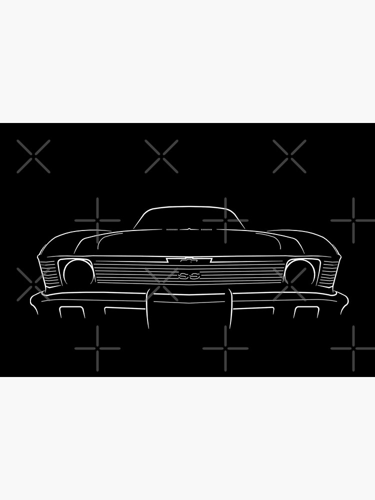"Chevy Nova - Front Stencil, white" Art Board Print for Sale by mal ...