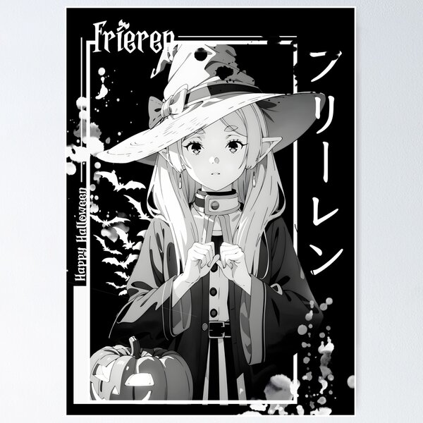 "Anime Frieren Halloween Grunge Gothic Witch" Poster by Steamjack ...