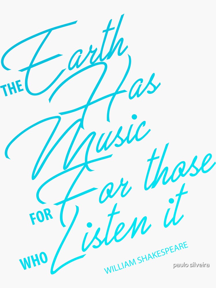 "William Shakespeare music quote." Sticker for Sale by hypnotzd | Redbubble
